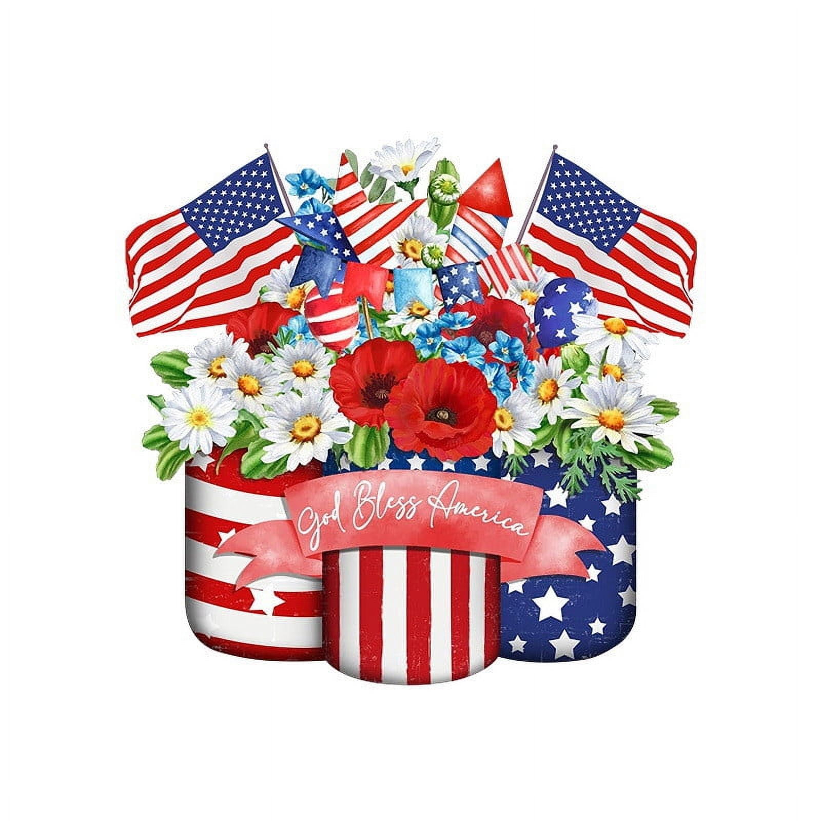 JoyMoreHome 4th of July Patriotic Door Decorations God Blass America ...