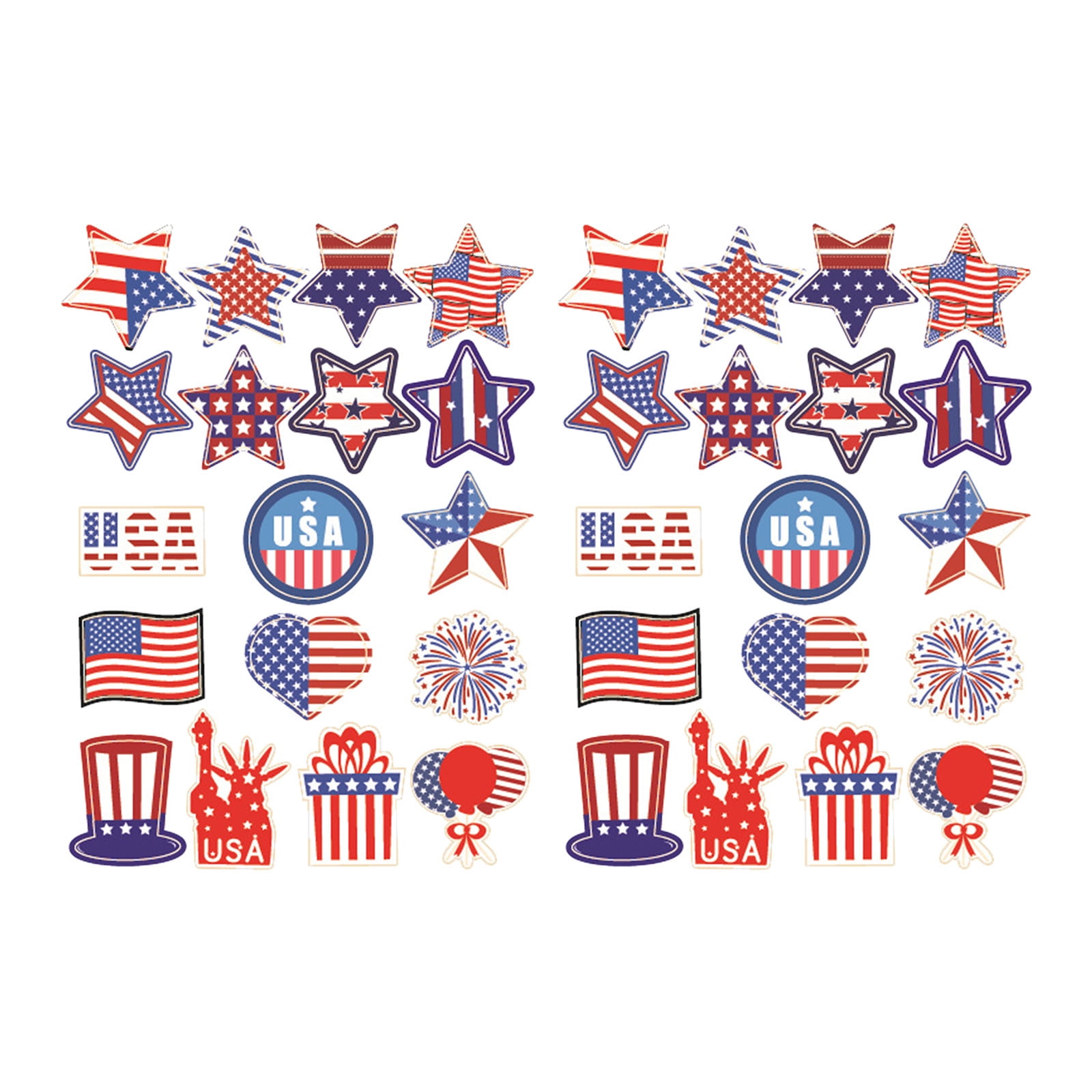 JoyMoreHome Clearance 4th of July Stickers Patriotic Decal ...