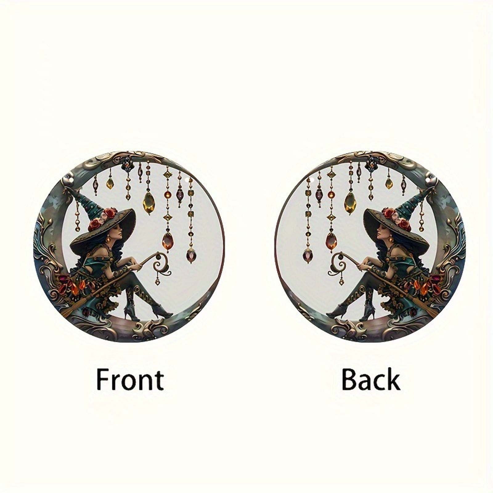 JoyMoreHome Clearance 6x6 Inch Charming Moonlight Witch Acrylic Stained ...