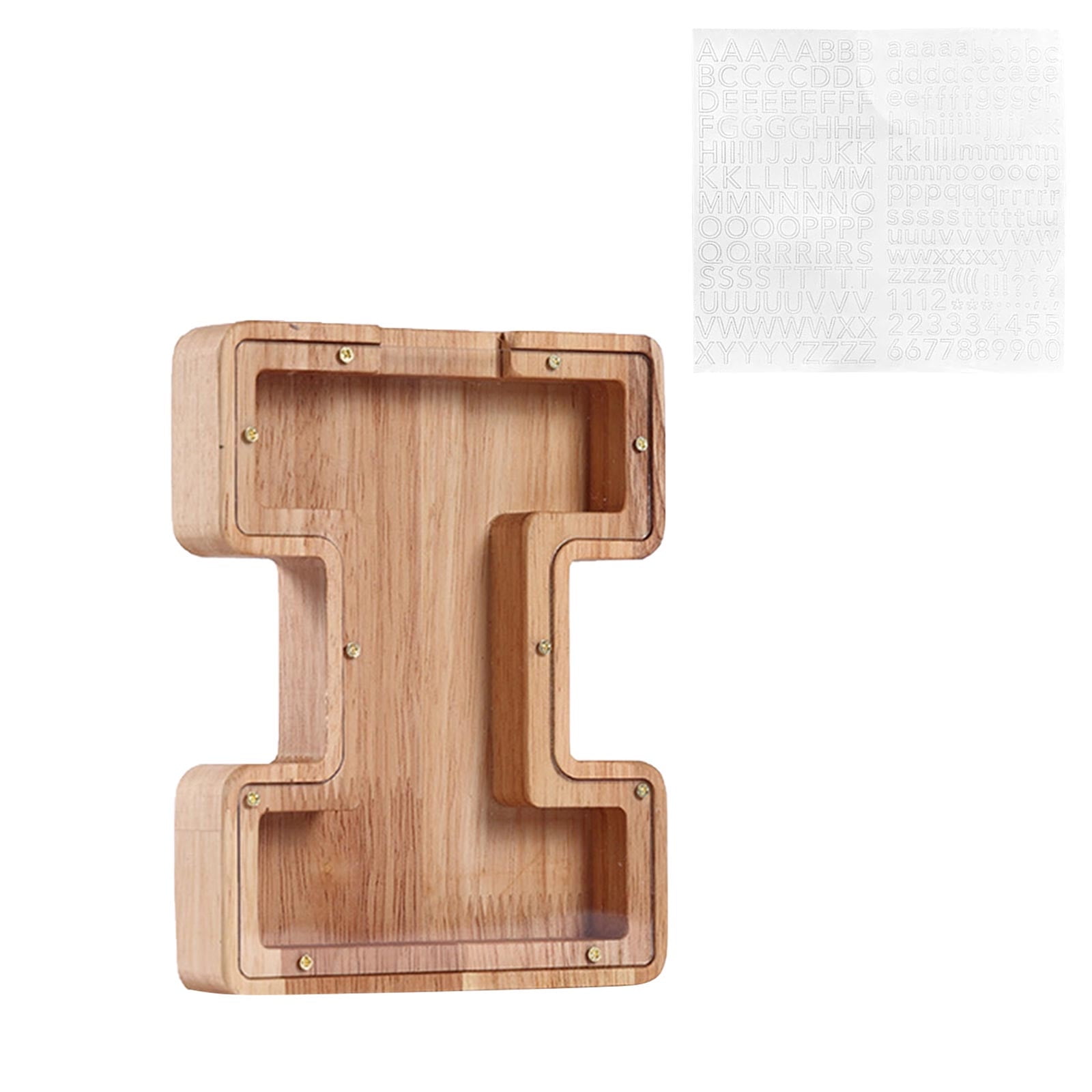 JoyMoreHome Cute Money Box,Wood Coin Bank,Twenty-Six English Alphabet ...