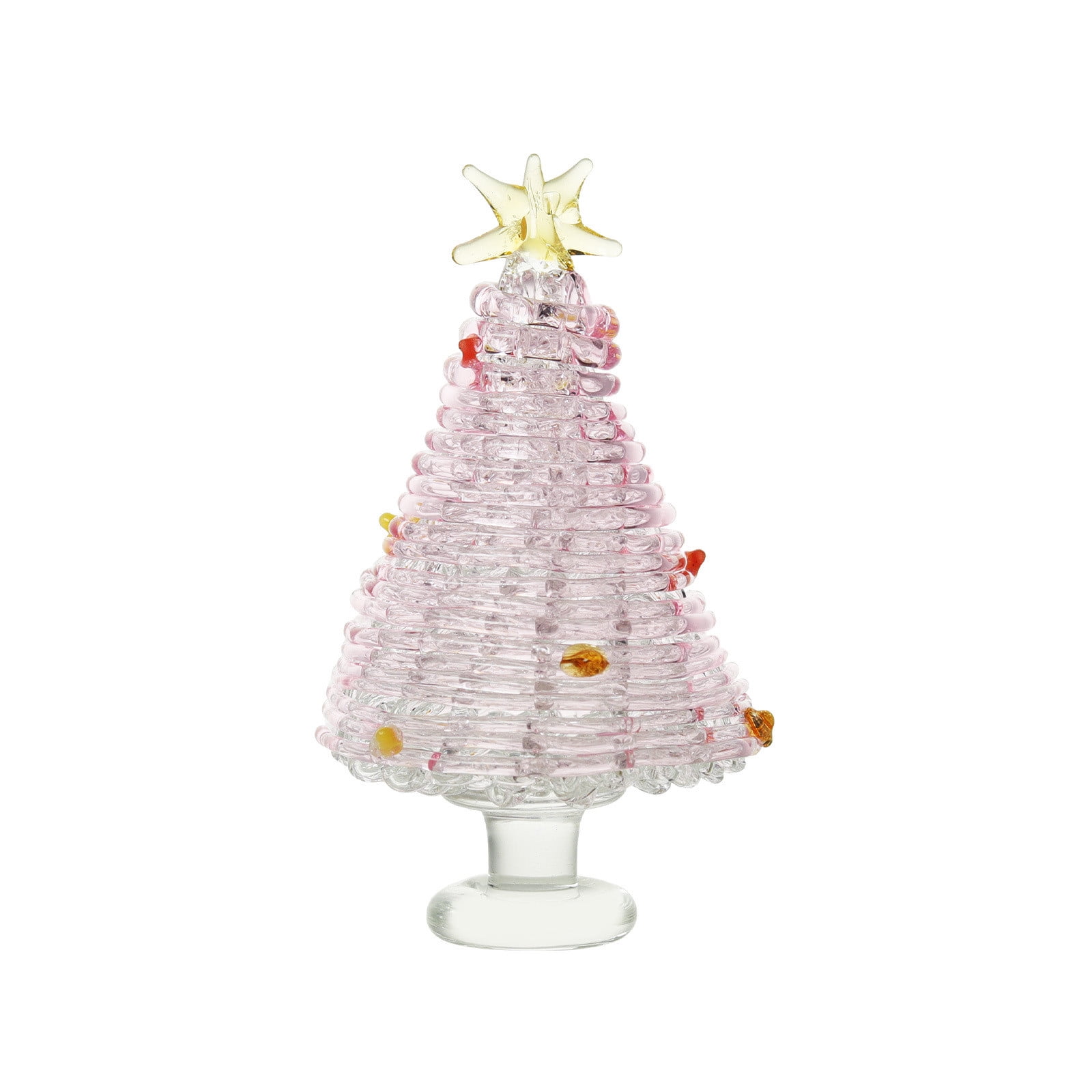 JoyMoreHome Glass Christmas Tree Miniature Holiday Figurine Mini ...