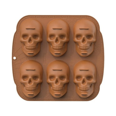 Large Skull Cake Pan Silicone Molds, 6 Cavity Halloween Skull ...