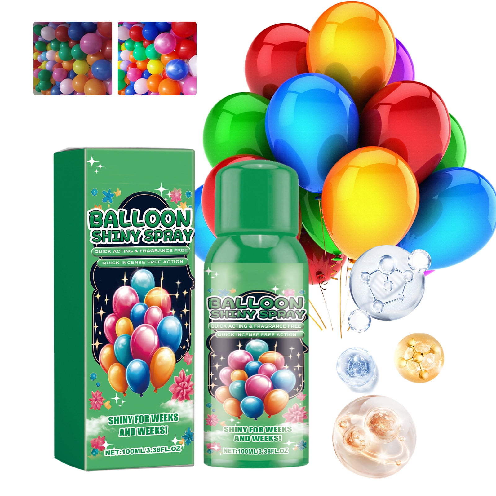 JoyMoreHome Instant Balloon Shine Spray - High Shine, No Wiping, Non ...