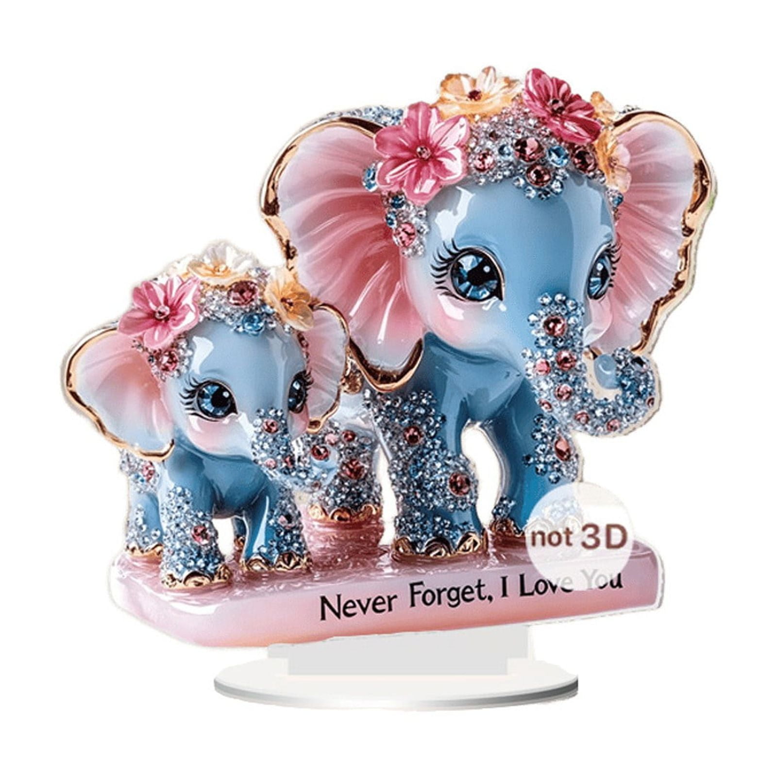JoyMoreHome Lucky Elephants Figurine Mother and Baby Elephant Figurine ...