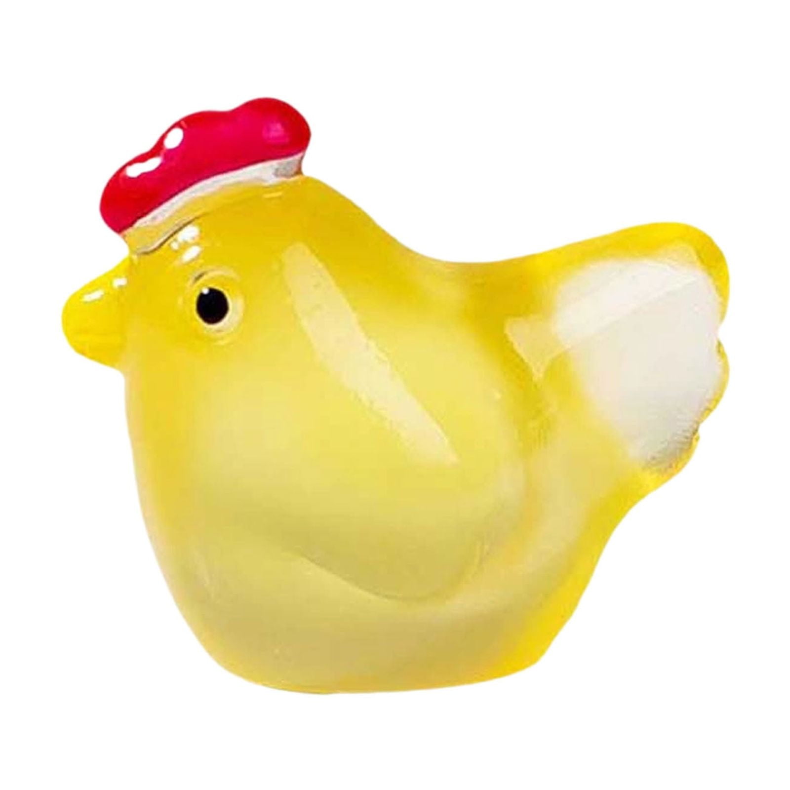 JoyMoreHome Luminous Mini Resin Chickens Miniature Animals, Tiny ...