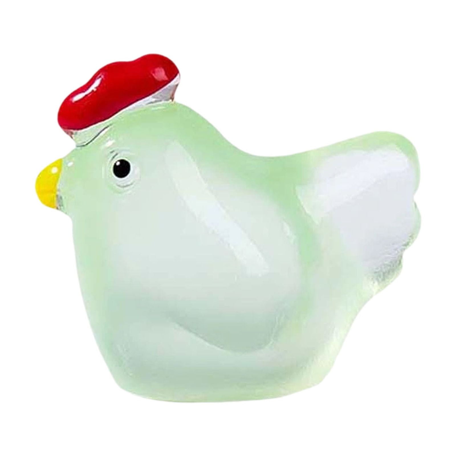 JoyMoreHome Luminous Mini Resin Chickens Miniature Animals, Tiny ...
