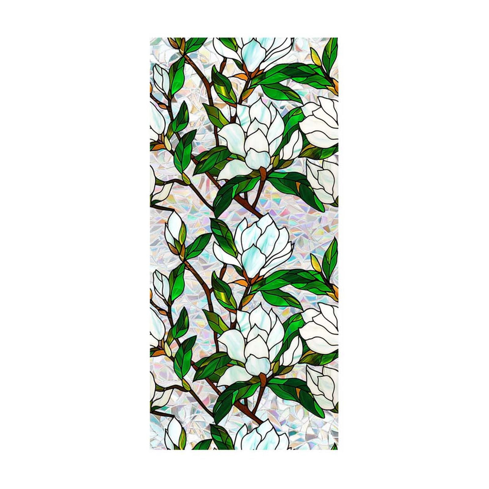 JoyMoreHome Clearance Magnolia Flowers Window Privacy Film,Stained ...