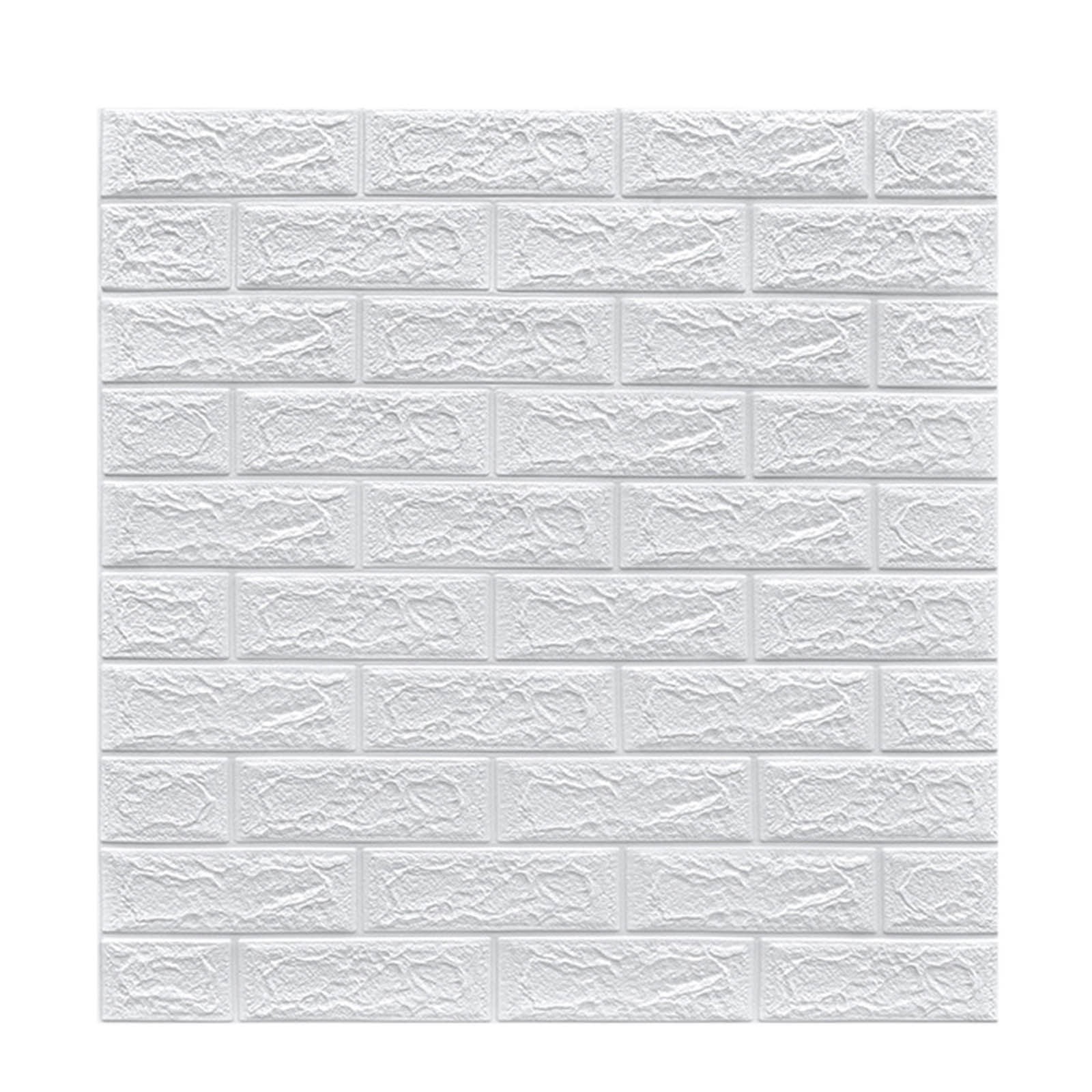 JoyMoreHome Simulation 3D Wall Panels, White Brick 3D Wallpaper Stick ...