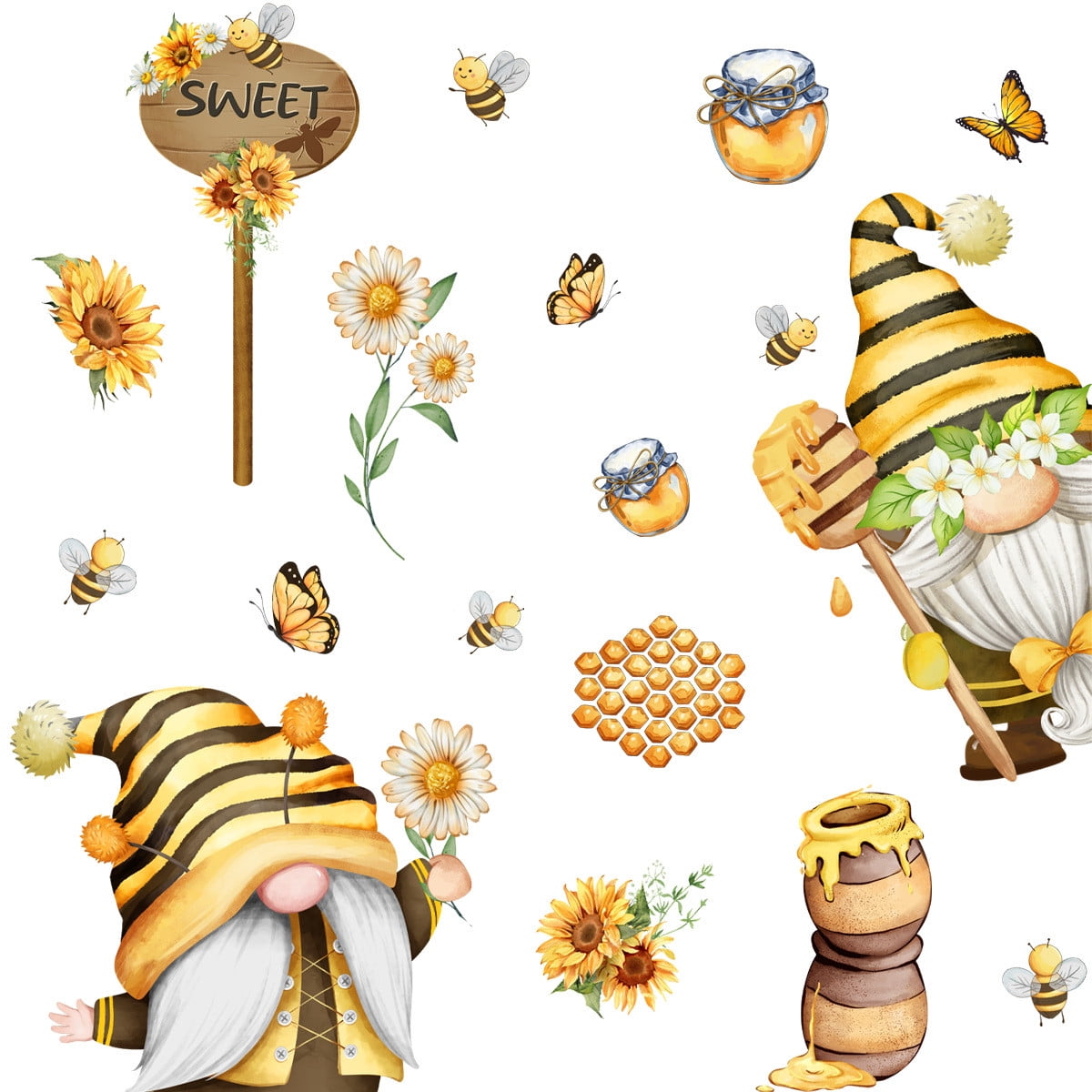 JoyMoreHome Spring Summer Sunflower Double Sided Window Clings Flowers ...