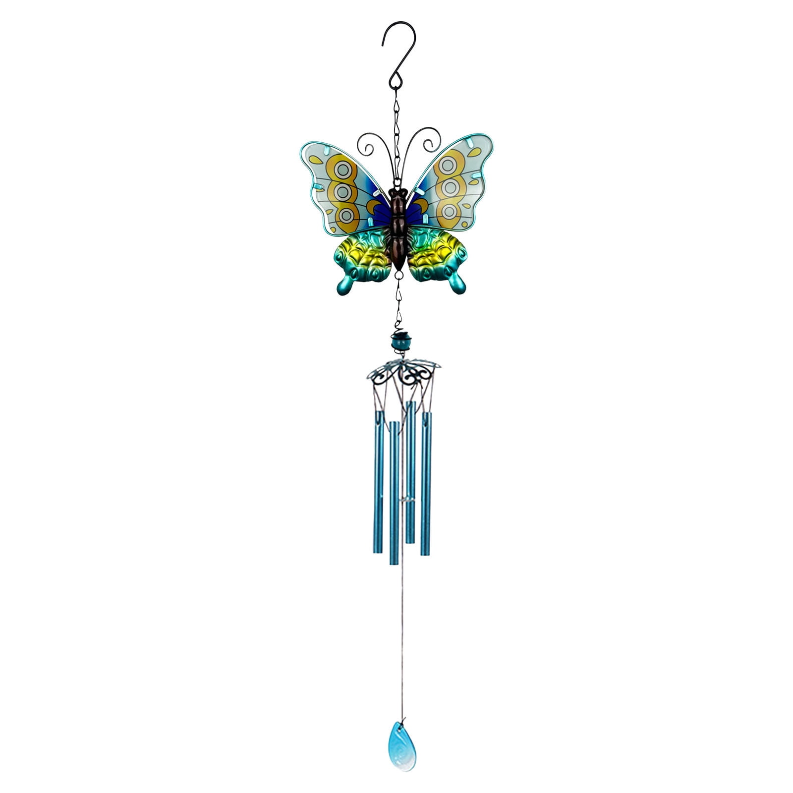 JoyMoreHome Clearance Stained Glass Butterfly Wind Chime - Handcrafted ...