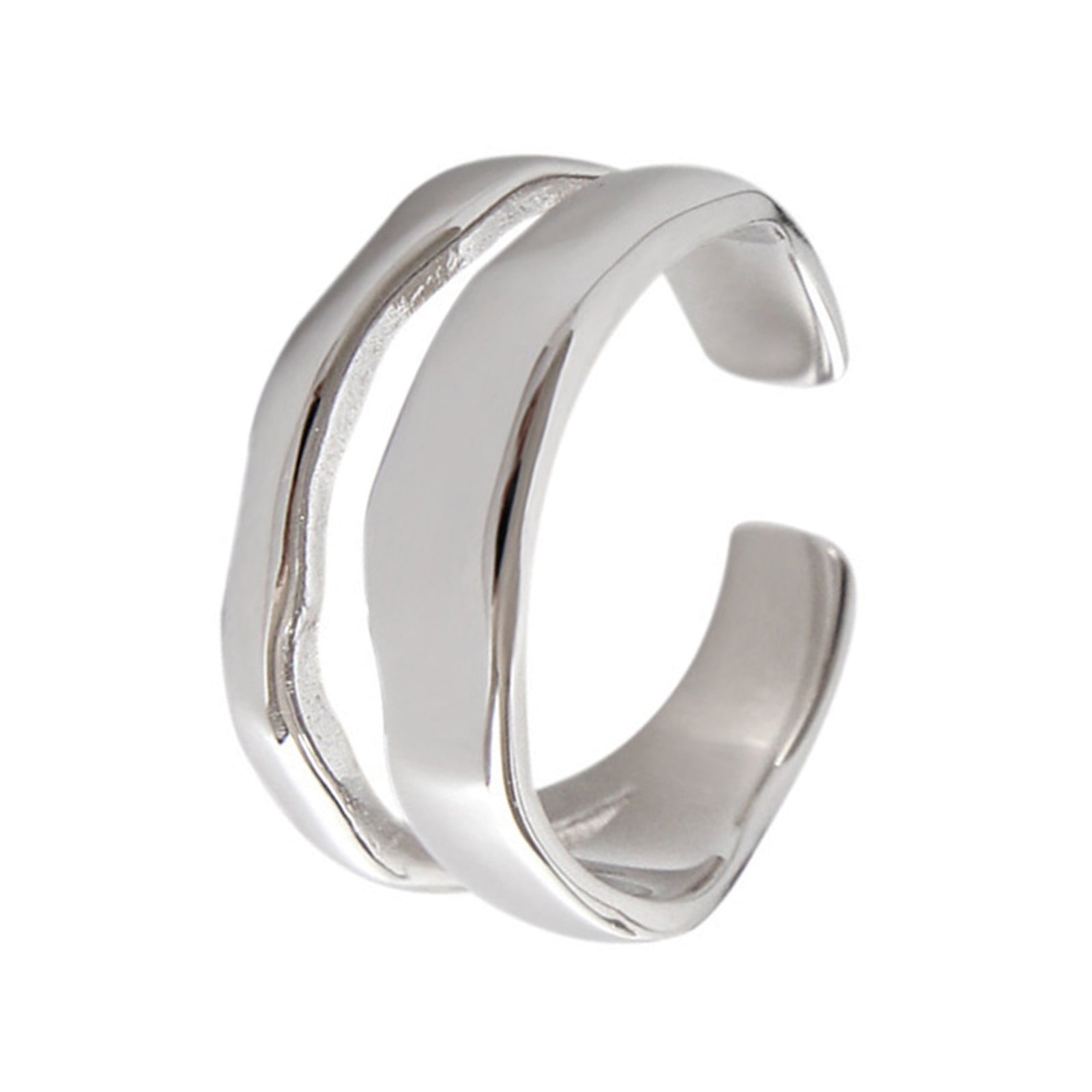 JoyMoreHome Womens Open Geometry Ring,Adjustable Twist Spiral Thumb ...