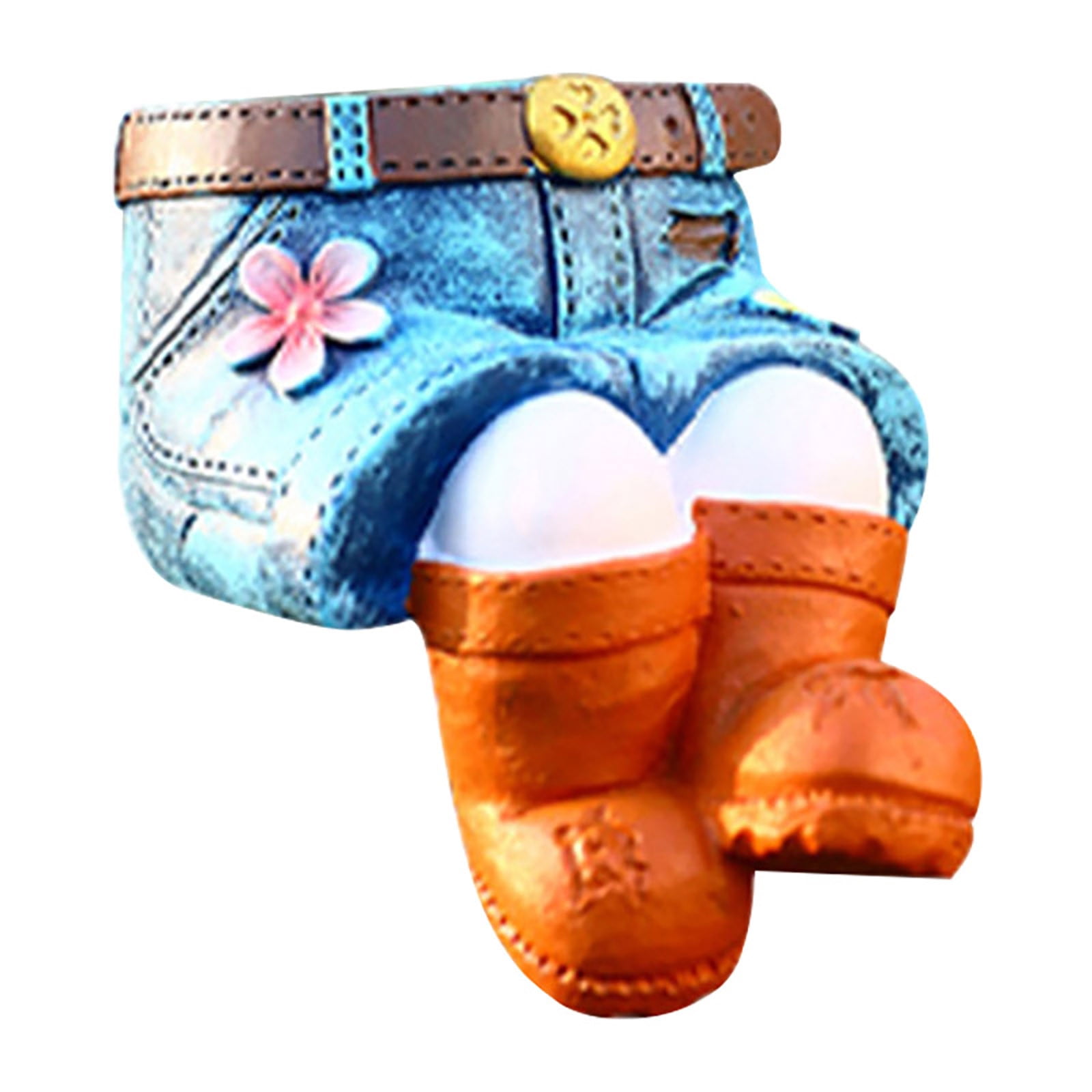 JoyMoreHome Creative Denim Pants Resin Flower Pot, Retro Resin Jeans ...