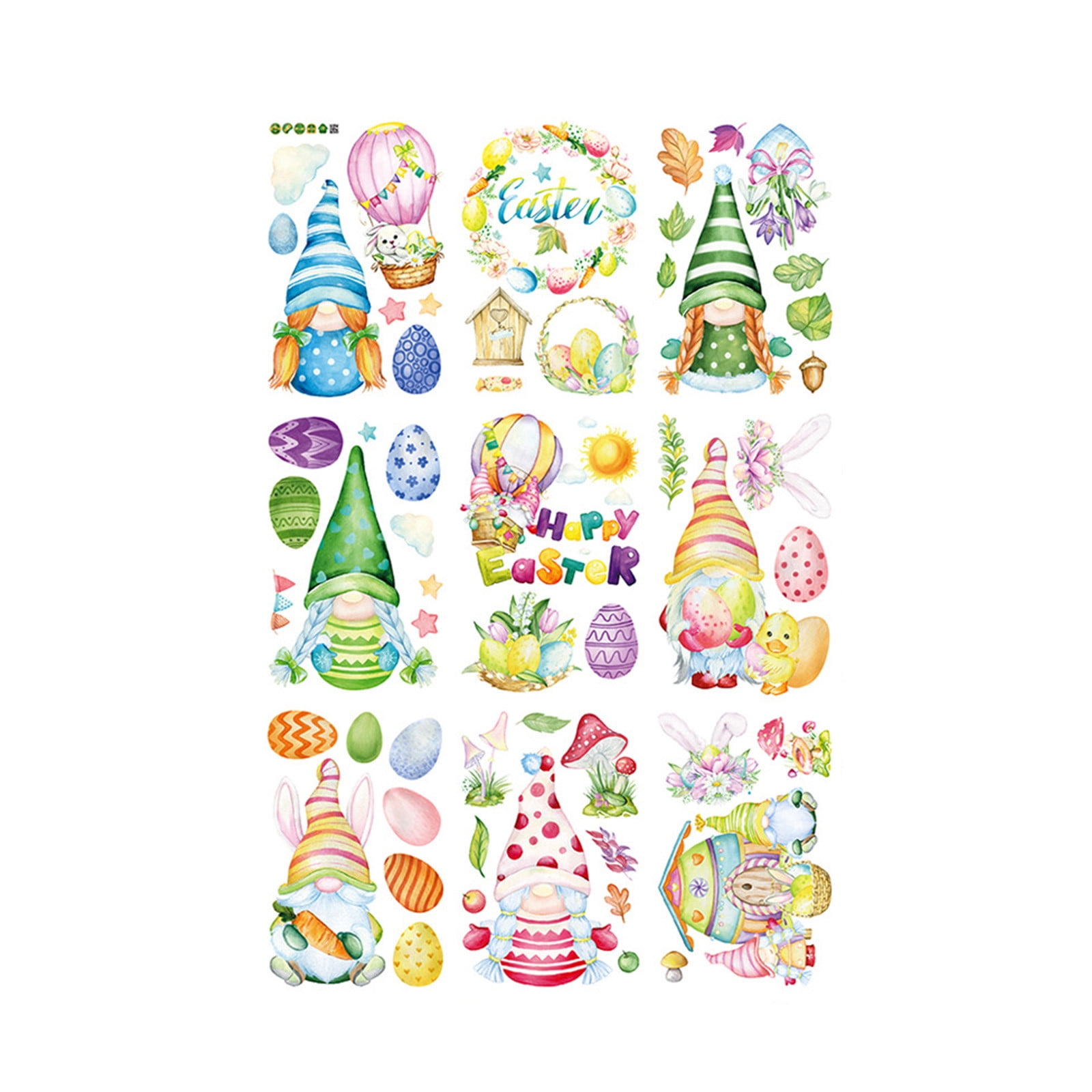 JoyMoreHome Easter Theme Stickers, Cute Multicolor Decorative Sticker ...