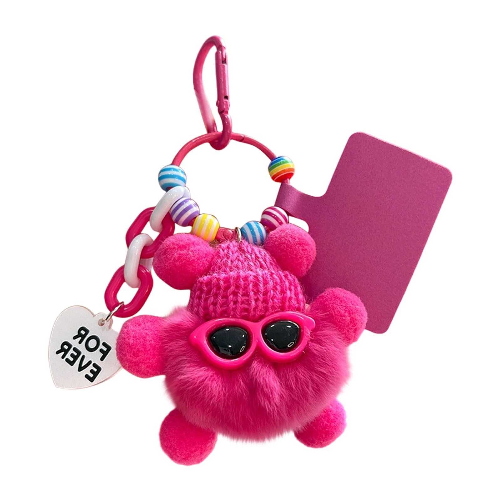 JoyMoreHome Fluffy Doll Keychain, Soft Fur Ball Puff for Stylish Fluff ...
