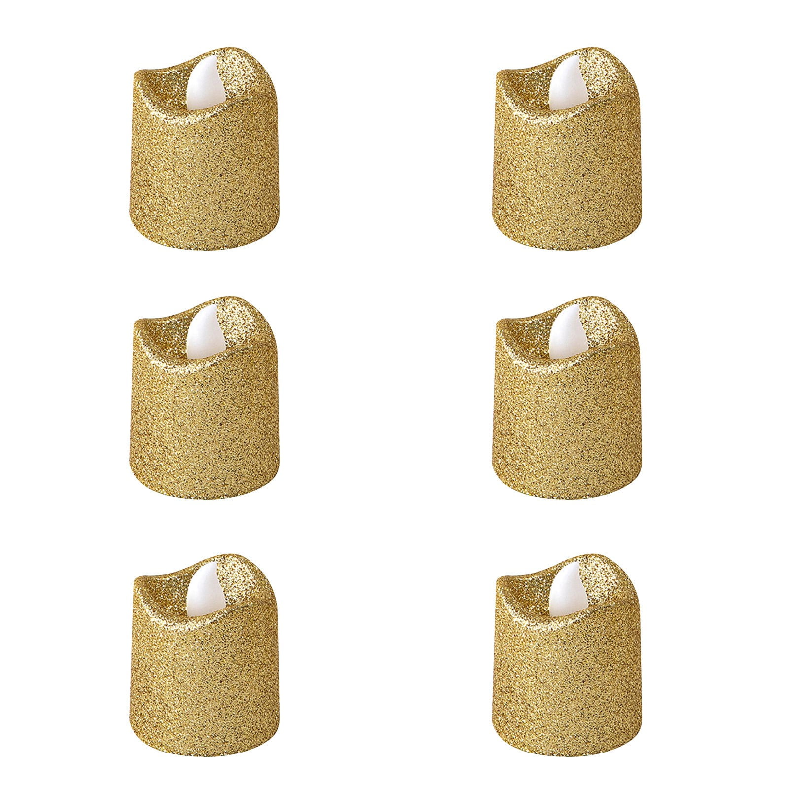 JoyMoreHome Gold Flameless Candles, 6Pcs Battery Operated Gold Glitter ...