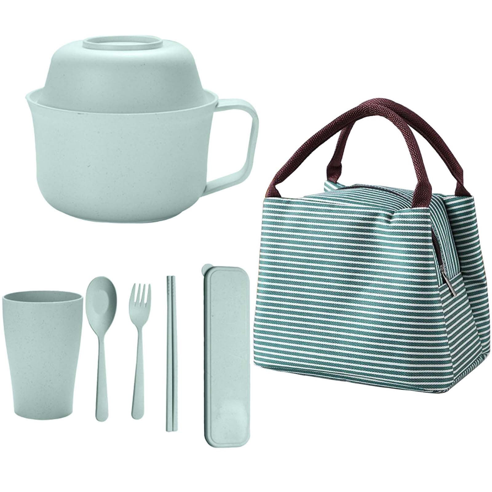 JoyMoreHome Microwave Ramen Cooker Bowl Wheat Fiber Portable Instant Noodle Bowl with Handles ...