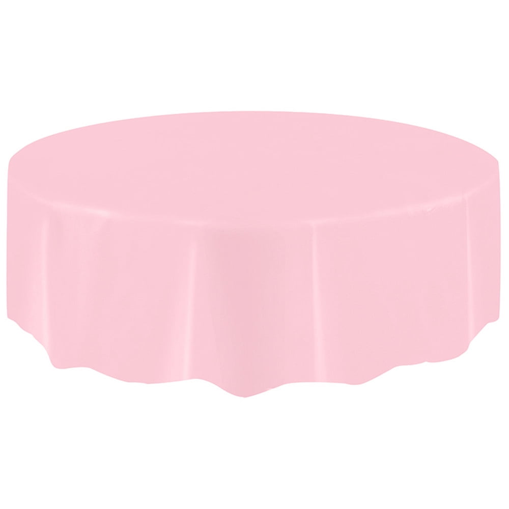 JoyMoreHome Plastic Disposable Table Cover-Round 84"-Waterproof, Easy ...
