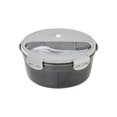 JoyMoreHome Plastic Round Lunch Container with Bonus Bento Box Insert ...