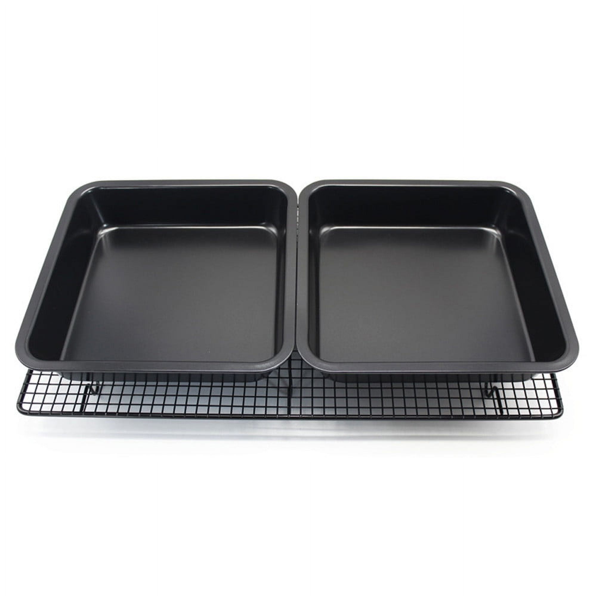 JoyMoreHome Square Cake Pan, Small Baking Roasting Pans with Stainless ...