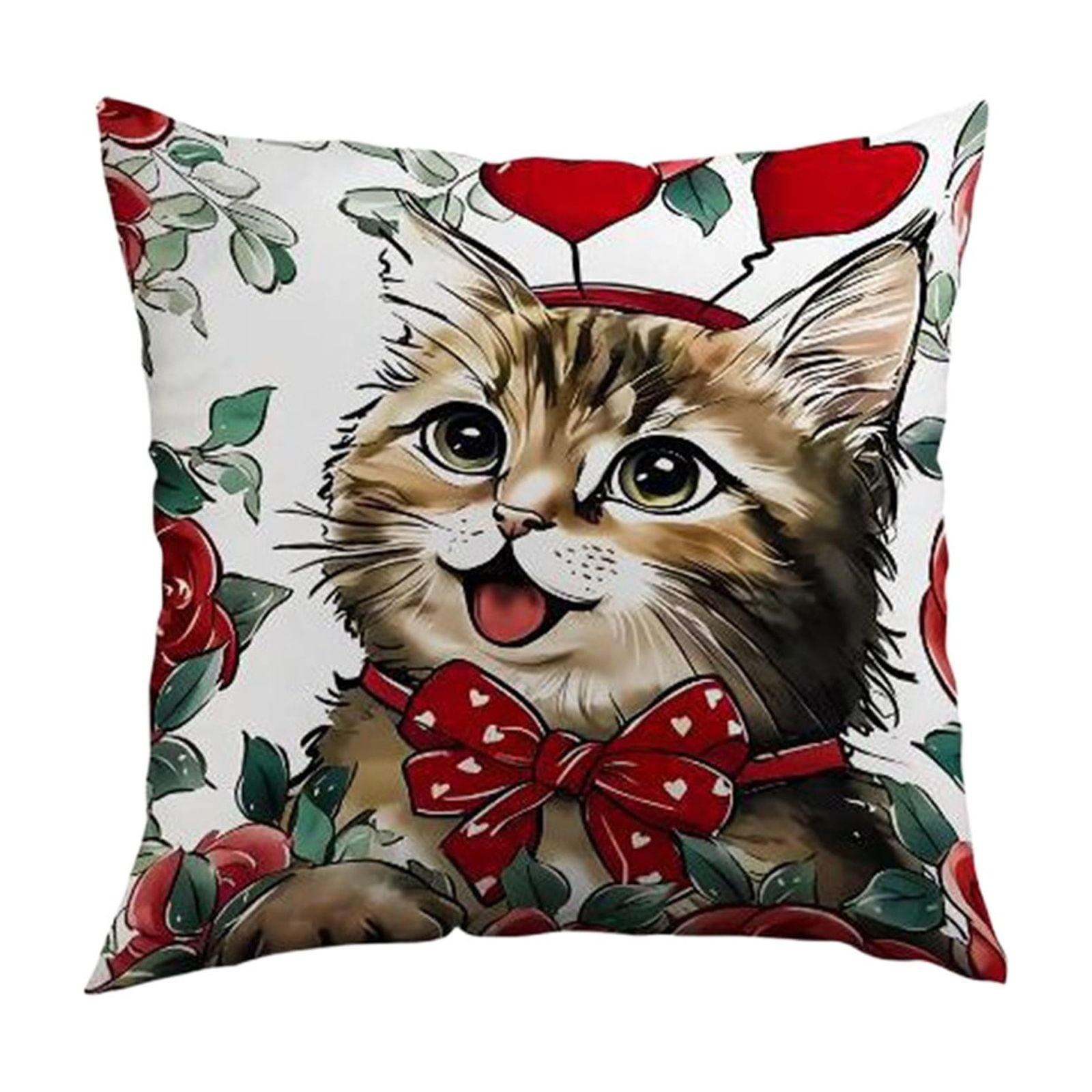 JoyMoreHome Valentine Day Theme Pattern Cushion Cover, Easy to Clean ...