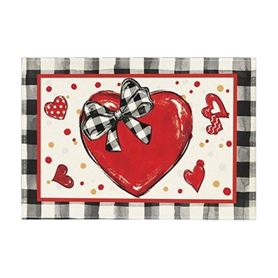 JoyMoreHome Valentine Day Theme Placemat, Easy to Clean, 11.8x17.7 Inch ...
