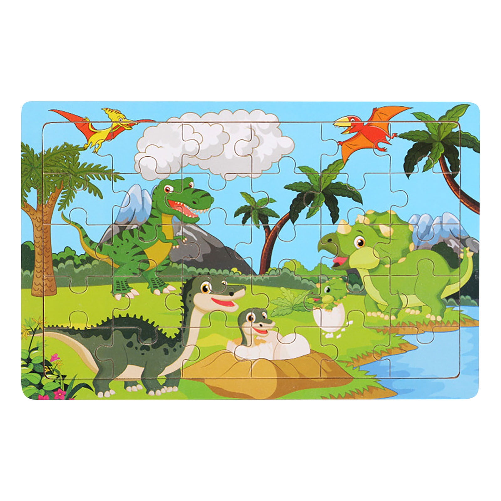 JoyMoreToys Wooden Dinosaur Puzzles for Kids Ages 3-5,Preschool ...