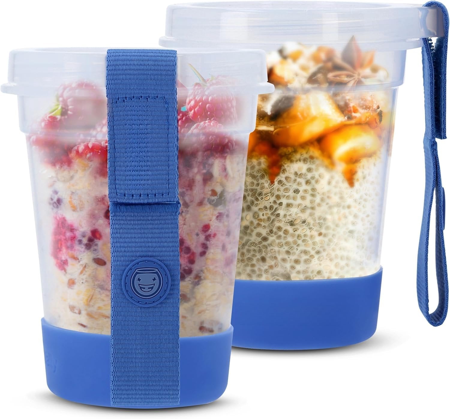 JoyPlus Overnight Oats Containers with (2- Set Screw Lid) - 16 Oz ...