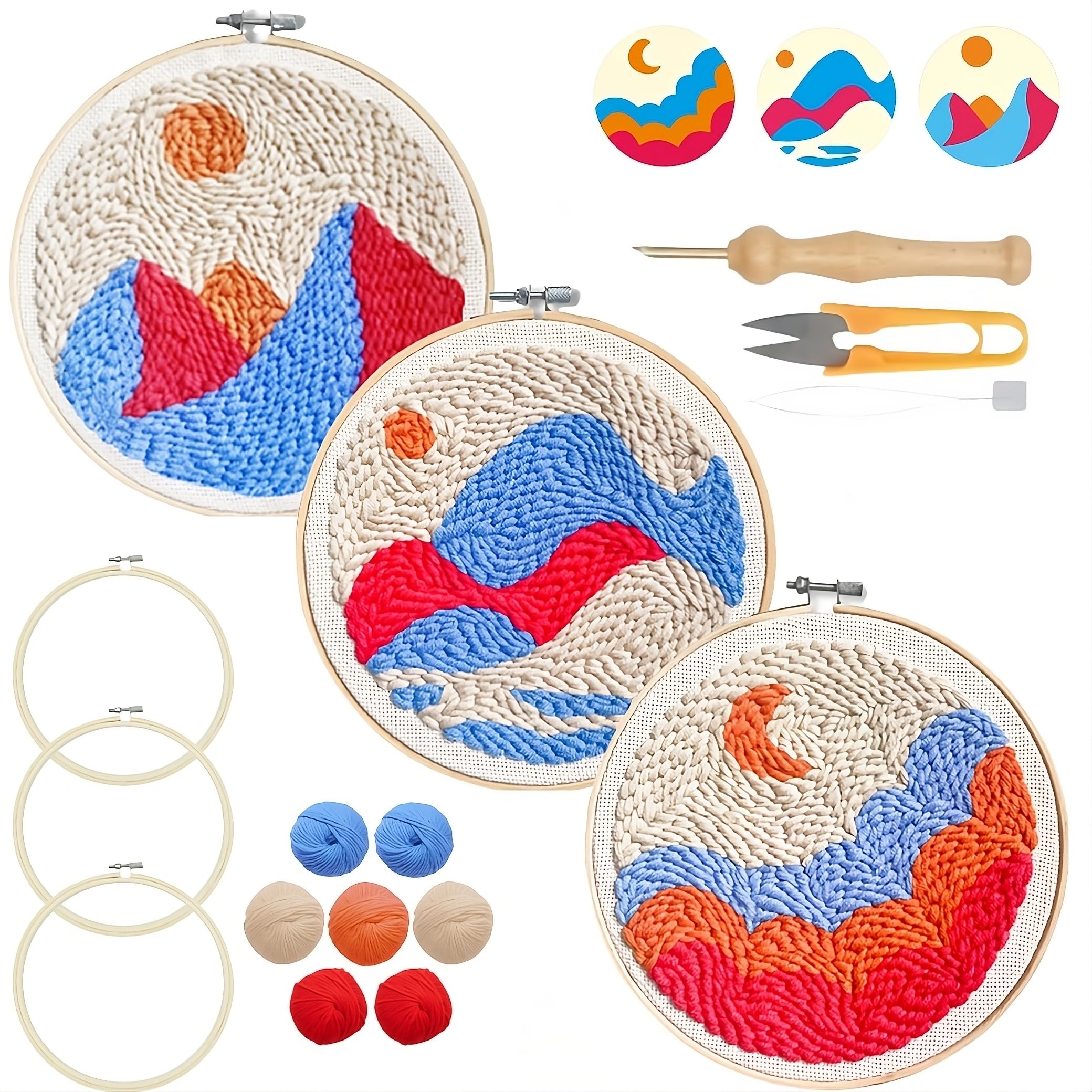 JoyPunch | Punch Needle Kit Landscape Art | Mountain, Desert, Sky | DIY ...