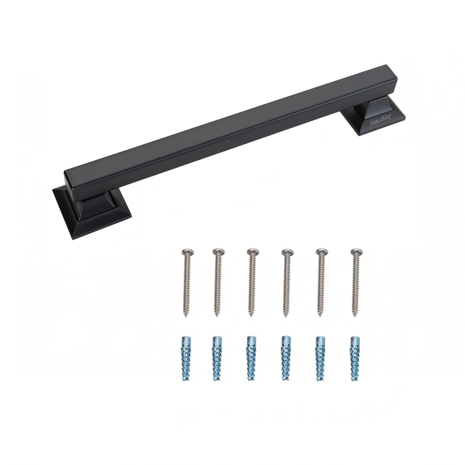 JoyRain ADA Square Grab Bar 12 Inch - Non-Slip Matte Black Safety Rail ...
