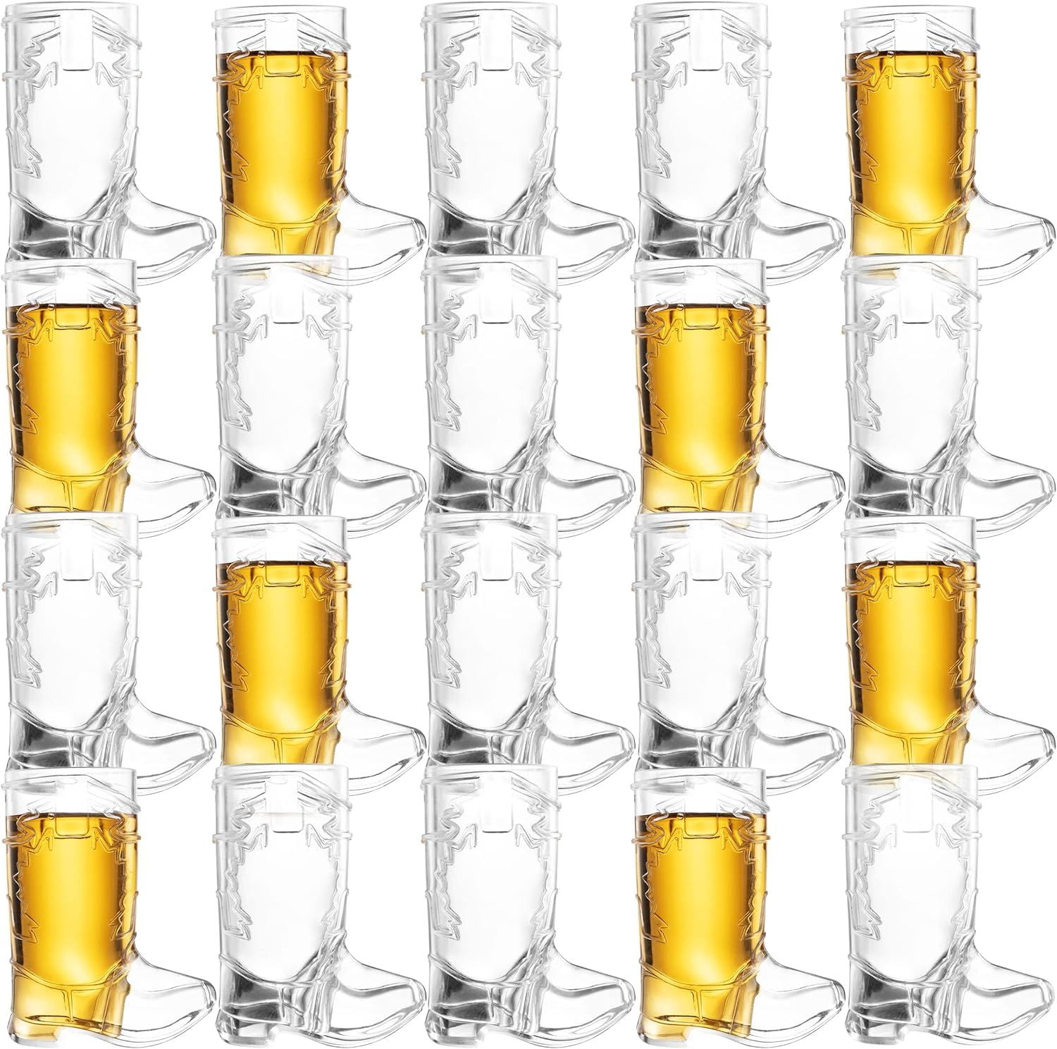 JoyServe 24-Pc Cowboy Boot Shot Glasses Set for Spirit Glasses ...