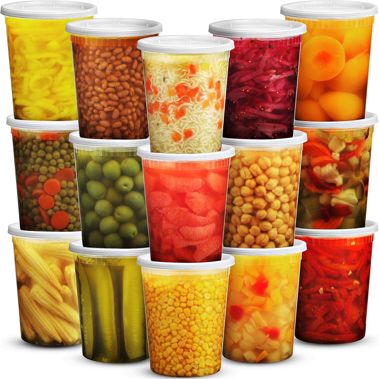 JoyServe Deli Containers with Lids 32oz Plastic Food Storage Pack of 36 ...