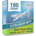 JoyServe Plastic Knife Utensil Set BPA-Free Clear Plastic Knives for ...