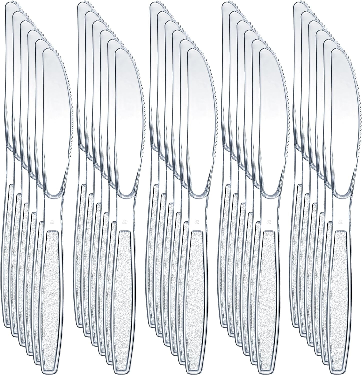JoyServe Plastic Knife Utensil Set BPA-Free Clear Plastic Knives for ...