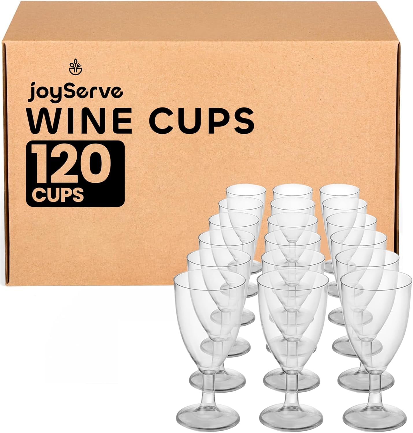 JoyServe Plastic Wine Glasses Disposable - 7 Oz Clear BPA-Free Plastic ...