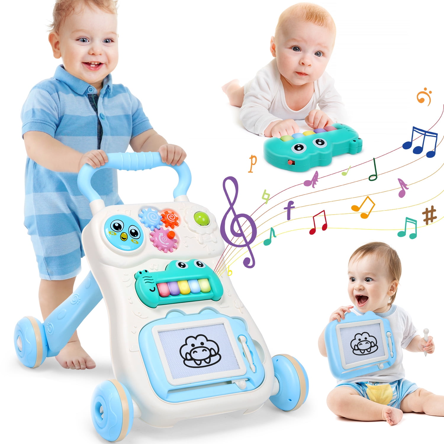 JoyStone 2 in 1 Baby Walker with Drawing Board, Kids Multiple Activity ...