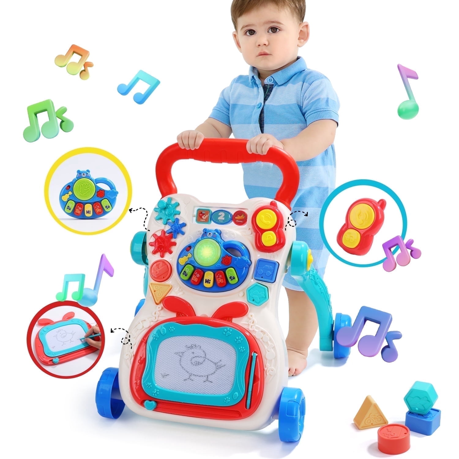 JoyStone 2 in 1 Baby Walker with Drawing Board, Activity Learning ...