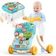 JoyStone 2 in 1 Activity Musical Stand Learning Baby Walker, Push Toys for 6-18 Months, Blue ...
