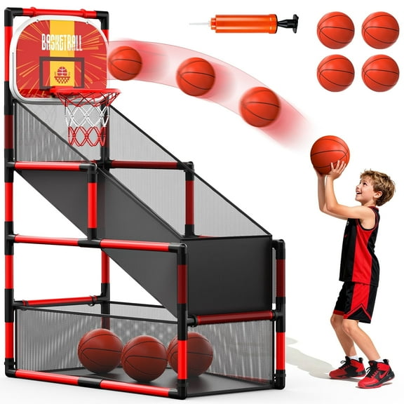 ESPN 81 inch Dual Indoor Hoop Machine, 2-Player Foldable Arcade ...