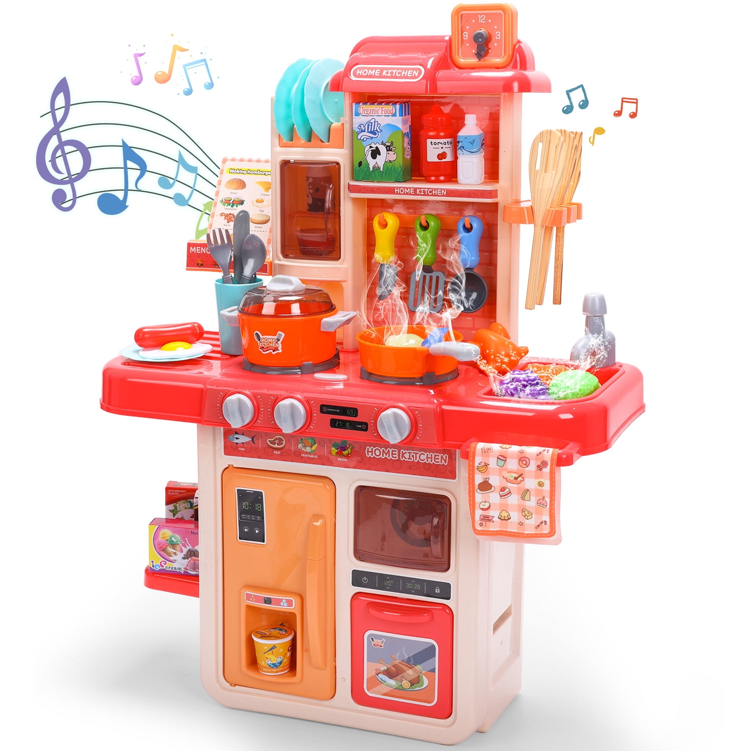 JoyStone 42PCS Kids Kitchen Playset,Play Kitchen Toy with Realistic ...