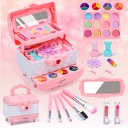 Beefunni Mermaid Kids Makeup Kit for Girls, 21-Piece, Ages 3-6 ...