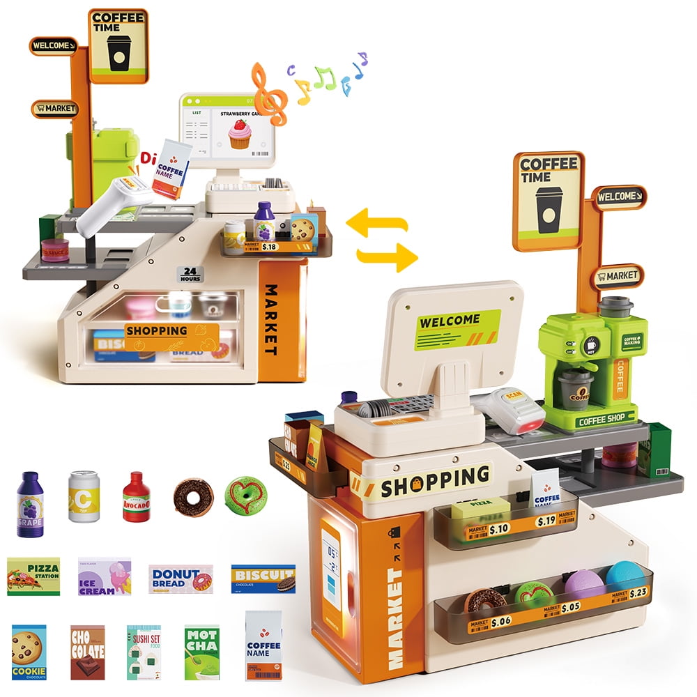 JoyStone Pretend Play Store with Scanner and Calculator, Coffee Machine ...