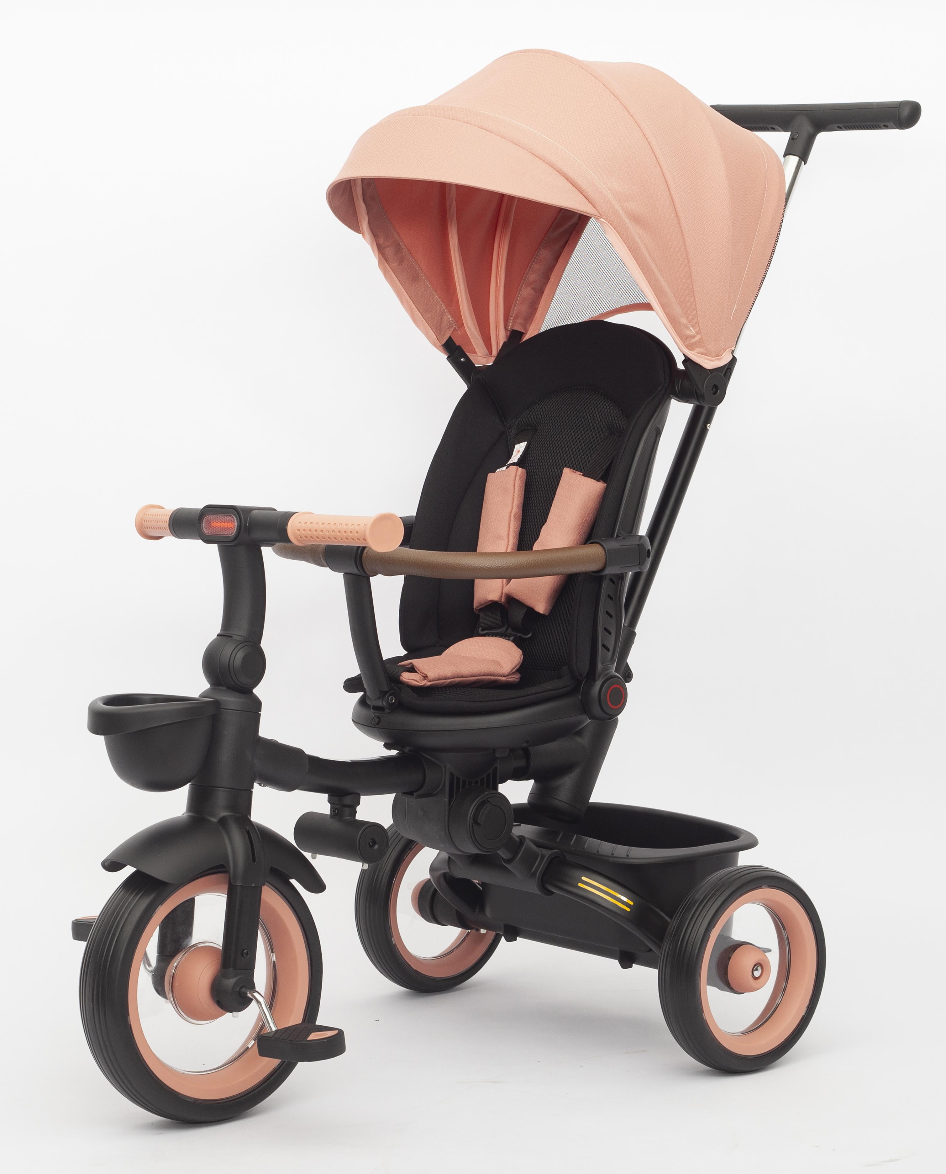 JoyStone 7 in 1 Foldable Tricycle Stroller for Toddler, Baby Tricycle with Adjustable Canopy ...