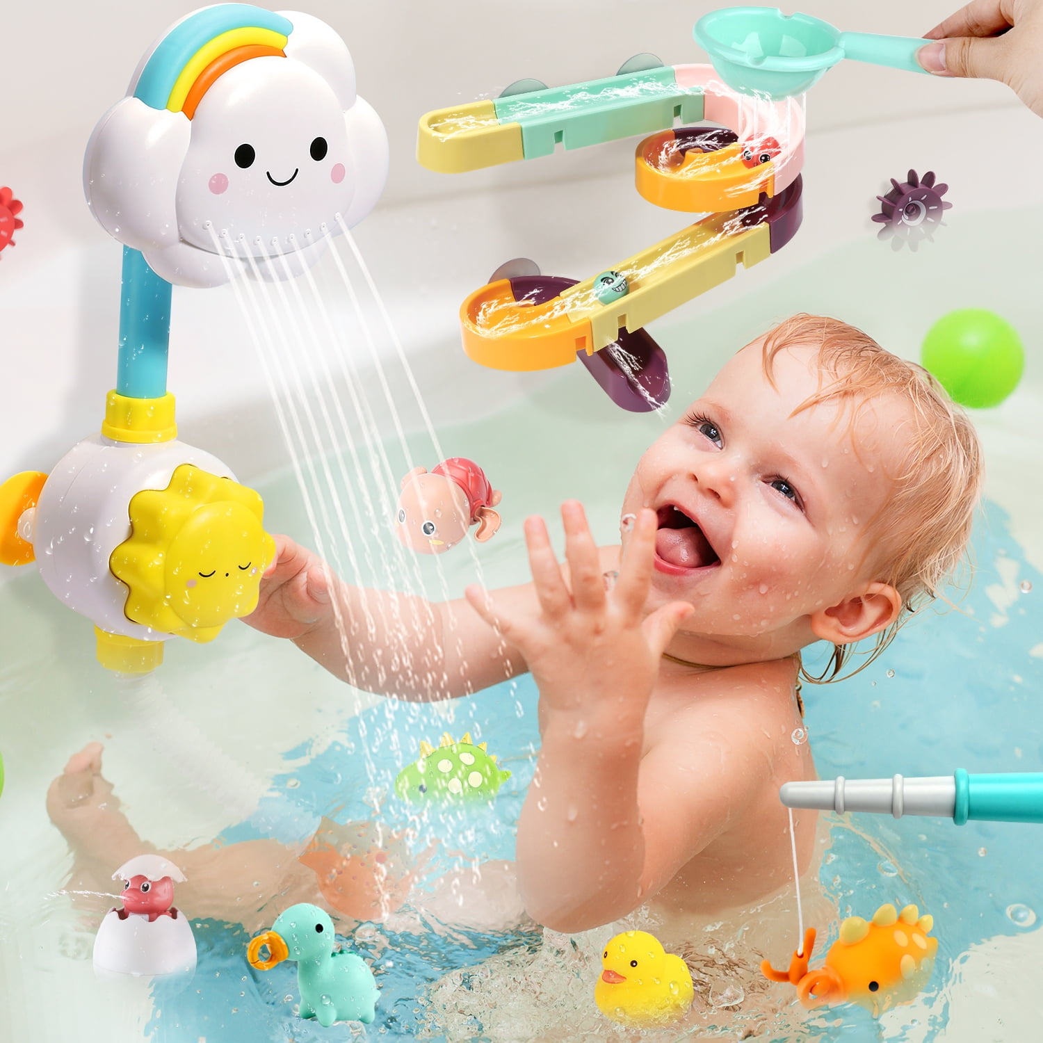 JoyStone Baby Bath Toy Bathtub Toy with Shower and Floating Squirting ...
