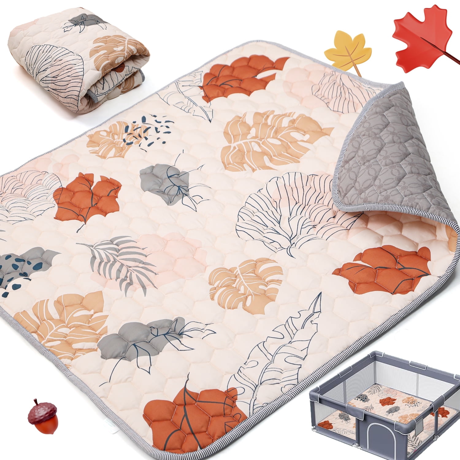 JoyStone Baby Play Mat, 50" X 50" Playpen Mat, Thick One-Piece Crawling ...