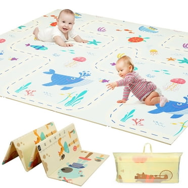 Costway 57" x 57" Crash Pad Sensory Mat with Foam Blocks & Washable ...