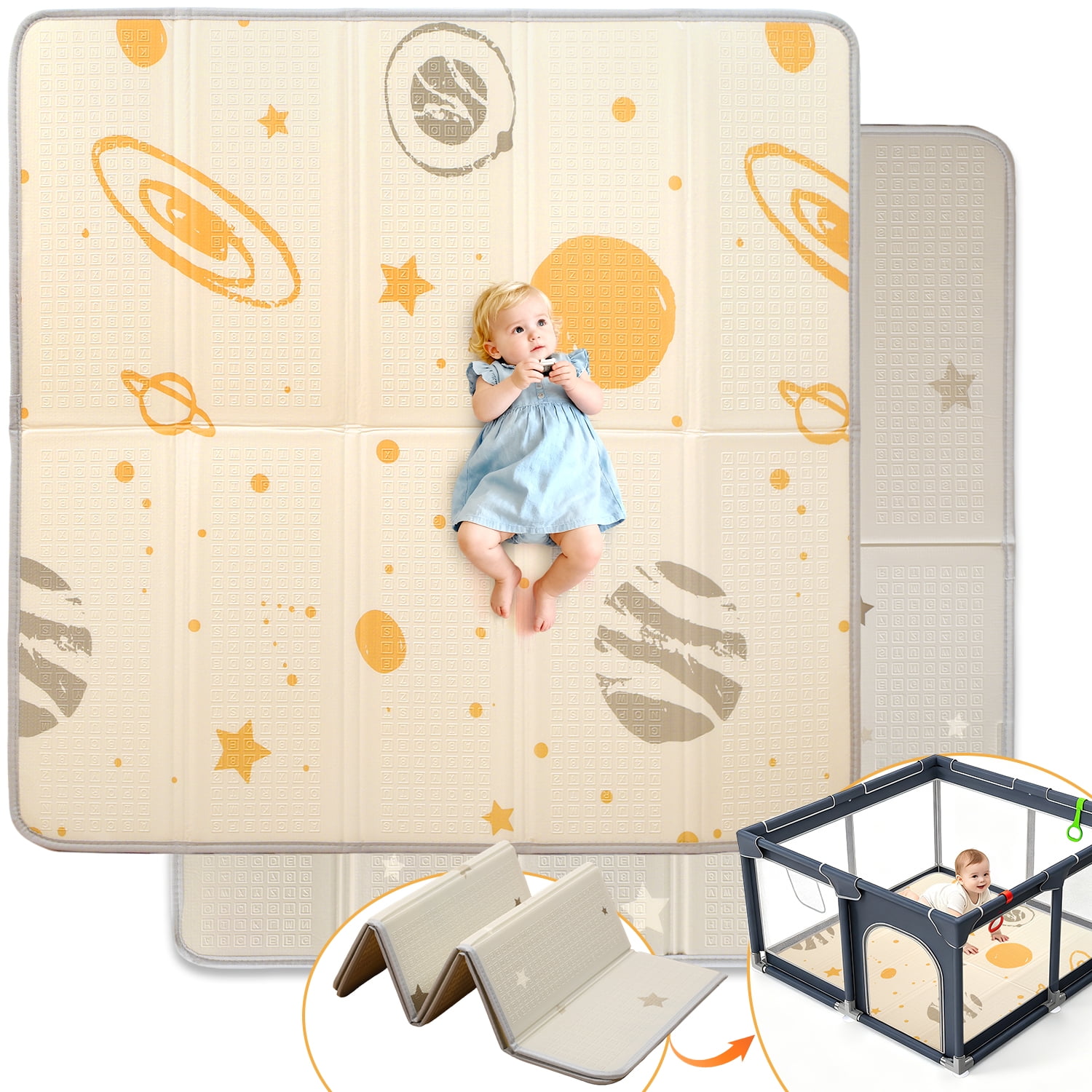 JoyStone Baby Play Mat, 50" X 50" Extra Large Reversible Foam Play Mat ...