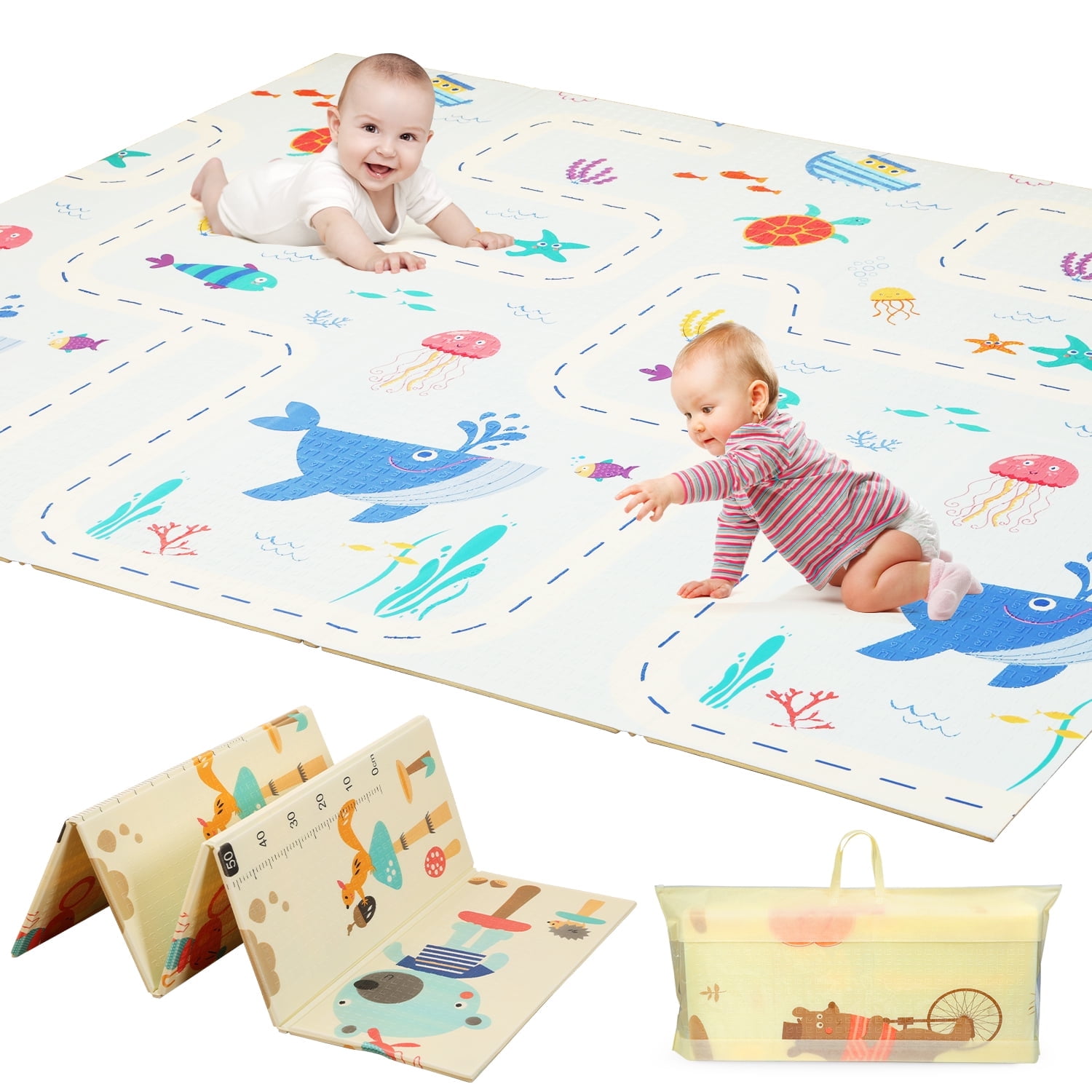 JoyStone Baby Play Mat, 78" X 70" Extra Large Reversible Foam Play Mat ...