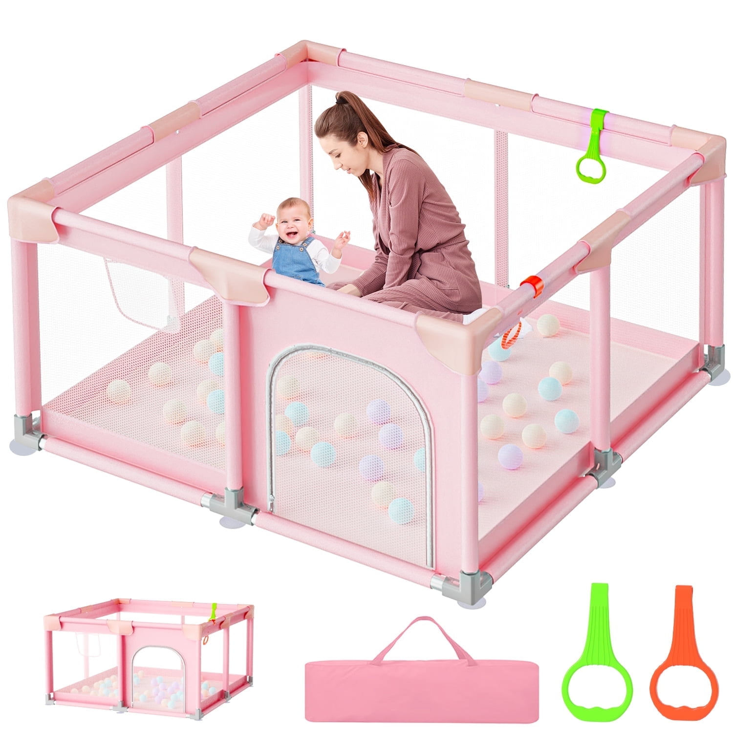 JoyStone Baby Playpen 50''x50'' Inches, Safe Non-Slip Base Play Yard ...
