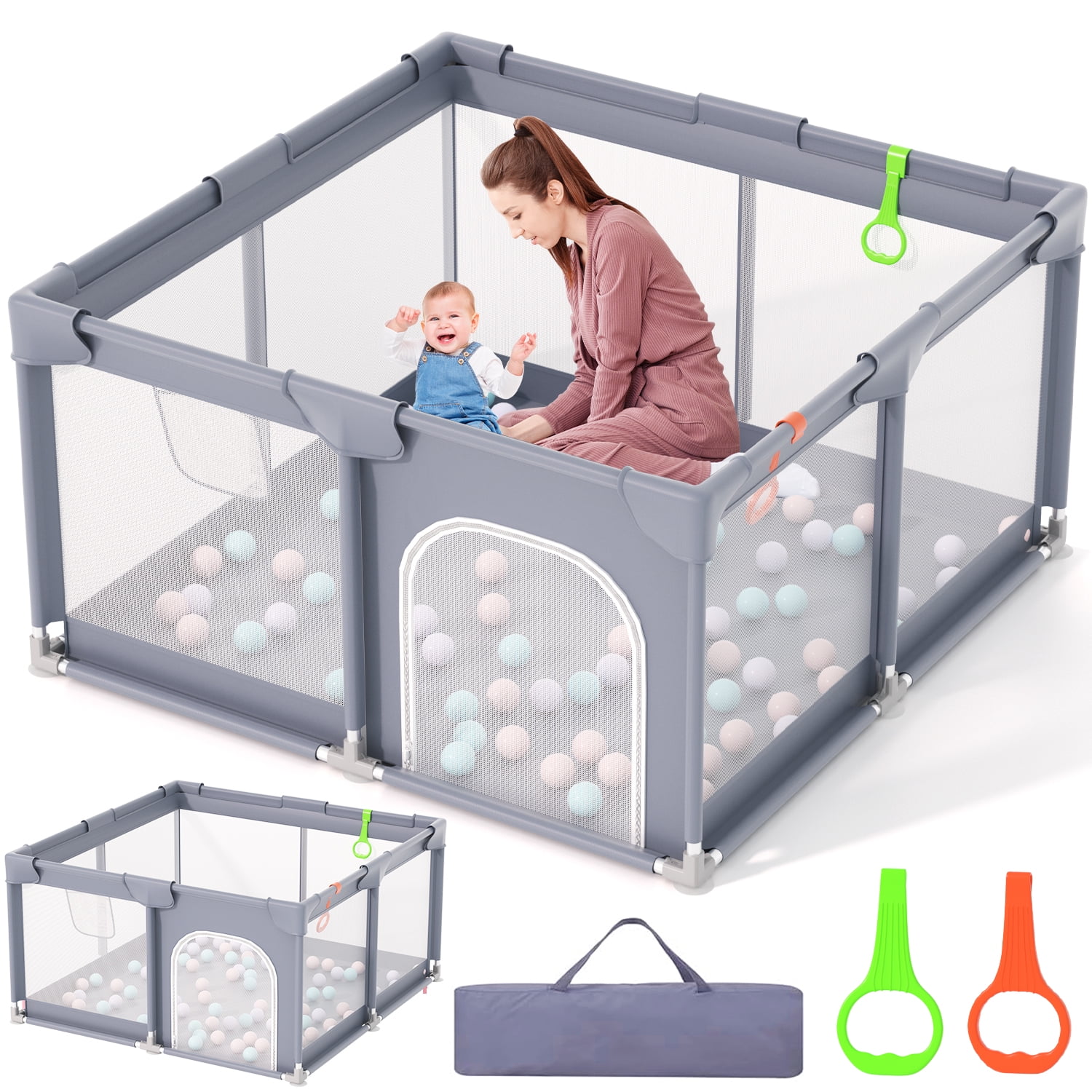 JoyStone Baby Playpen 50''x50'' Inches, Safe Non-Slip Base Play Yard ...