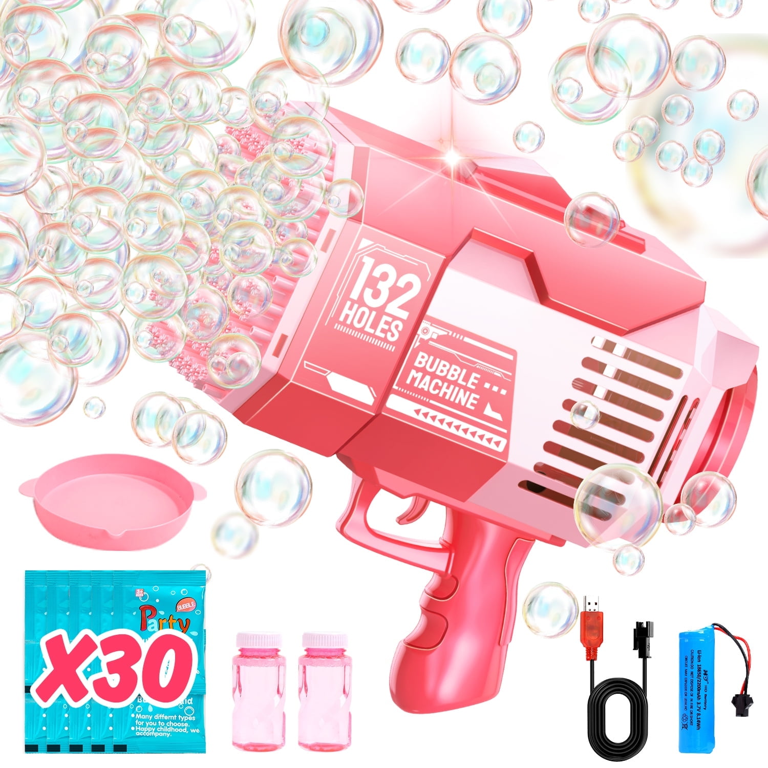 JoyStone Bubble Machine, 132 Holes Automatic Bubble Gun Toys with ...